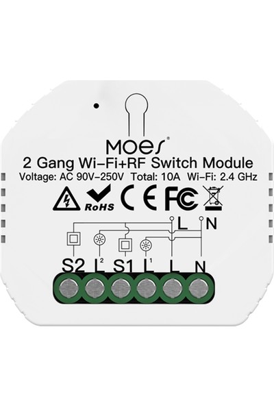 MBW 2 Grup Wi-Fi Anahtar Modülü Wi-Fi Akıllı Işık Anahtarı Beyaz (Yurt Dışından) MBW 2 Grup Wi-Fi Anahtar Modülü Wi-Fi Akıllı Işık Anahtarı Beyaz (Yurt Dışından)