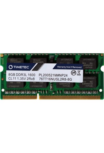 Timetec 8GB 1600MHz DDR3L CL11 Ram 76TT16NUSL2R8-8G Timetec 8GB 1600MHz DDR3L CL11 Ram 76TT16NUSL2R8-8G