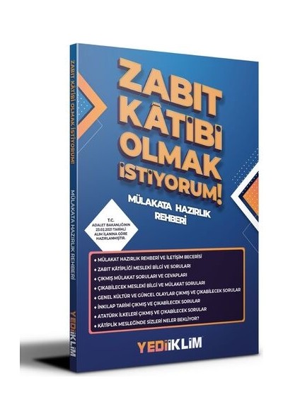 Yediiklim Yayınları Zabıt Katibi Olmak Istiyorum Mülakat Hazırlık Rehberi Yediiklim Yayınları Zabıt Katibi Olmak Istiyorum Mülakat Hazırlık Rehberi