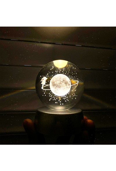 Mobgift Dekoratif Rengarenk Işıklı Satürn Kızlı Cam Küre Mobgift Dekoratif Rengarenk Işıklı Satürn Kızlı Cam Küre