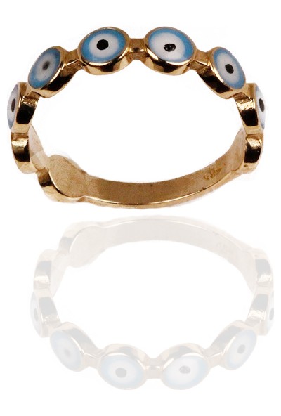 Adil Idil Kuyumculuk Göz Tasarımlı Nazar Boncuklu Kadın Yüzüğü