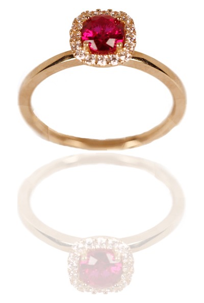 Adil Idil Kuyumculuk Kırmızı Taşlı Kadın Yüzük