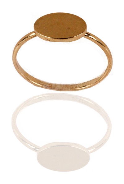 Adil Idil Kuyumculuk Oval Kesim Taşsız Plaka Yüzük