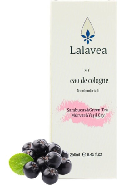 Lalavea Mürver&yeşil Çay Kolonyası Nemlendiricili 250 ml Cam Şişe