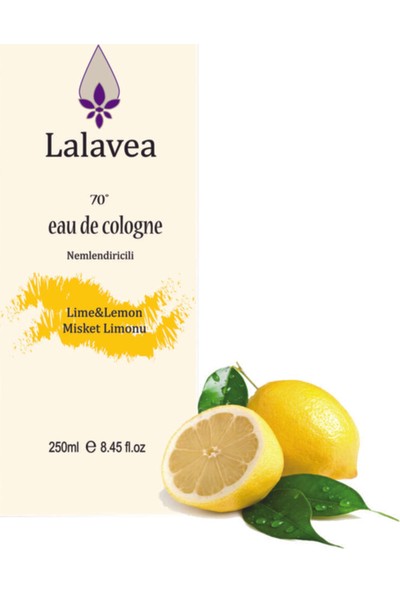 Lalavea Misket Limon Kolonyası Nemlendiricili 250 ml Cam Şişe