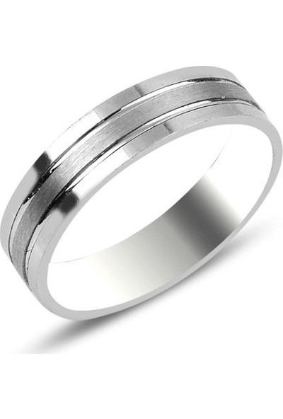 Angemiel Broseli Desenli 4mm Sade Alyans Angemiel Broseli Desenli 4mm Sade Alyans