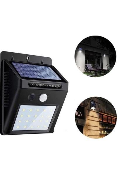 Zauss 2 Adet 20 LED Solar Enerji Pır Hareket Sensörlü Duvar Lambası Zauss 2 Adet 20 LED Solar Enerji Pır Hareket Sensörlü Duvar Lambası
