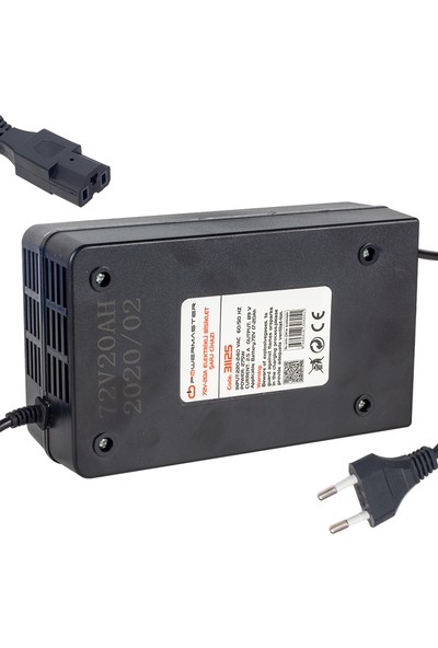 Powermaster PM-31125 72 Volt - 20 Amper Elektrikli Bisiklet Şarj Cihazı Powermaster PM-31125 72 Volt - 20 Amper Elektrikli Bisiklet Şarj Cihazı