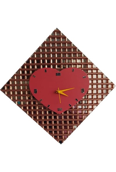 Bahat Tedarik Eskitme Bakır Renkli Ahşap Hasır El Yapımı Kalpli Aynalı Duvar Saati Renkli Yelkovan 30*30 Cm Bahat Tedarik Eskitme Bakır Renkli Ahşap Hasır El Yapımı Kalpli Aynalı Duvar Saati Renkli Yelkovan 30*30 Cm