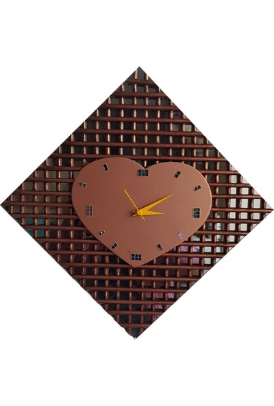 Bahat Tedarik Eskitme Bakır Renkli Ahşap Hasır El Yapımı Kalpli Aynalı Duvar Saati Renkli Yelkovan 30*30 Cm Bahat Tedarik Eskitme Bakır Renkli Ahşap Hasır El Yapımı Kalpli Aynalı Duvar Saati Renkli Yelkovan 30*30 Cm