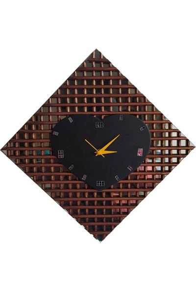 Bahat Tedarik Eskitme Bakır Renkli Ahşap Hasır El Yapımı Kalpli Aynalı Duvar Saati Renkli Yelkovan 30*30 Cm Bahat Tedarik Eskitme Bakır Renkli Ahşap Hasır El Yapımı Kalpli Aynalı Duvar Saati Renkli Yelkovan 30*30 Cm