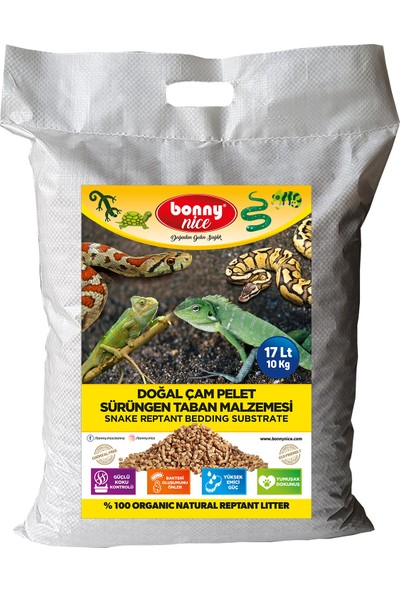 Bonny Nice Doğal Çam Pellet Sürüngen Taban Malzemesi 10 kg 17 L Bonny Nice Doğal Çam Pellet Sürüngen Taban Malzemesi 10 kg 17 L