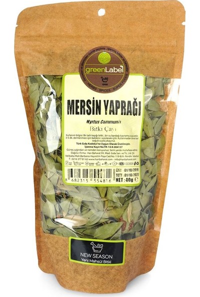 Green Label Mersin Yaprağı 40 Gr. Green Label Mersin Yaprağı 40 Gr.