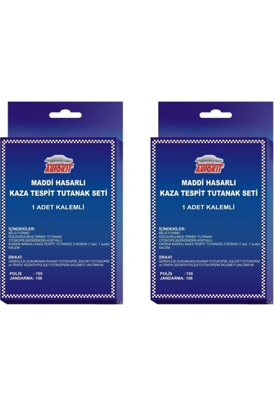 Autokit Kaza Tespit Tutanağı - 2 Adet
