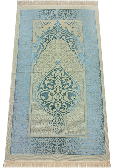 İhvan Lüks Açık Renk Osmanlı Tafta Seccade - 0210 - Mavi Renk İhvan Lüks Açık Renk Osmanlı Tafta Seccade - 0210 - Mavi Renk