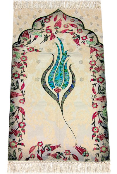 İhvan Çocuk Seccadesi - Lale Desenli - Turkuaz Renk