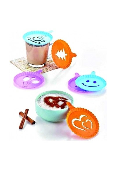 Dnzstore Renkli Kahve Süsleme Şablonları - 4lü Magic Süsleme Şablonu