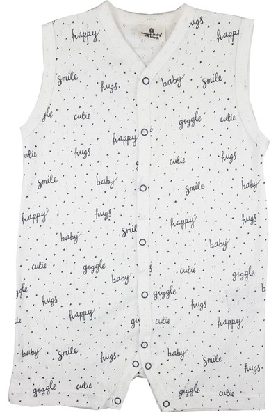 Defacto Kiz Bebek Yazı Desenli Kolsuz Çıtçıtlı Organik Pamuklu Tulum U7996A221SP