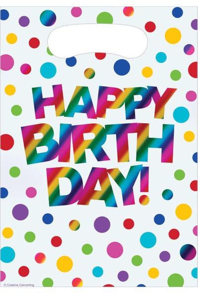 Parti Dünyası Happy Birthday Hediye Poşeti 8 Adet