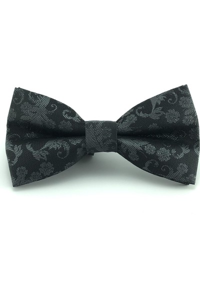 Pierroni Siyah Füme Desenli Papyon