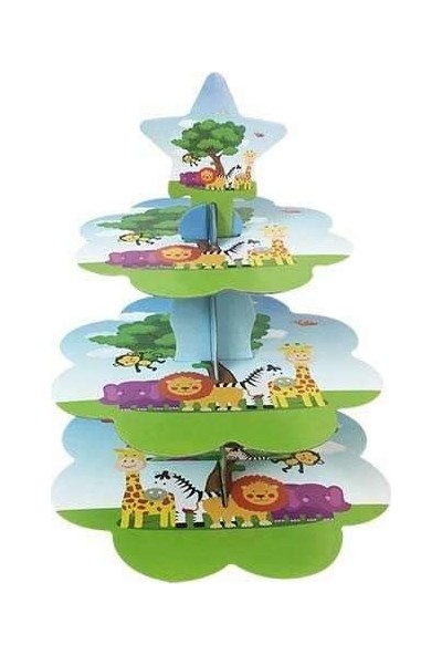 Parti Dünyası Safari Partisi Kek Standı Parti Dünyası Safari Partisi Kek Standı