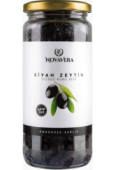 NovaVera Tuzsuz Kuru Sele Siyah Zeytin 500 gr NovaVera Tuzsuz Kuru Sele Siyah Zeytin 500 gr