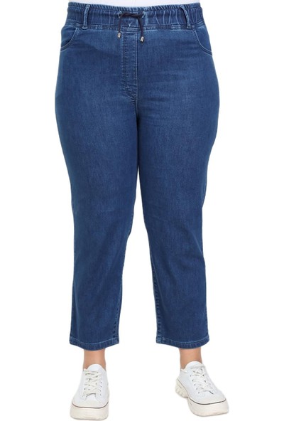 Hanezza Büyük Beden Beli Latikli Bilek Boy Kot Pantolon Hanezza Büyük Beden Beli Latikli Bilek Boy Kot Pantolon