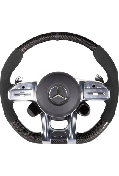 OEM Mercedes 63 Amg Ekranlı Alkantra Karbon Siyah Şerit Siyah Dikişli Direksiyon OEM Mercedes 63 Amg Ekranlı Alkantra Karbon Siyah Şerit Siyah Dikişli Direksiyon