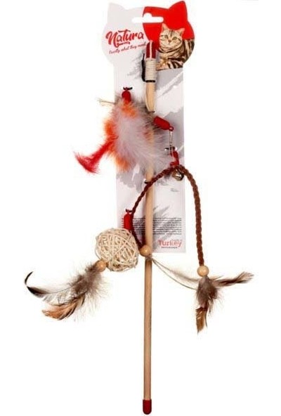 Natura PTC-038 Üç Uçlu Doğal Kedi Olta Oyuncağı 40 cm Natura PTC-038 Üç Uçlu Doğal Kedi Olta Oyuncağı 40 cm