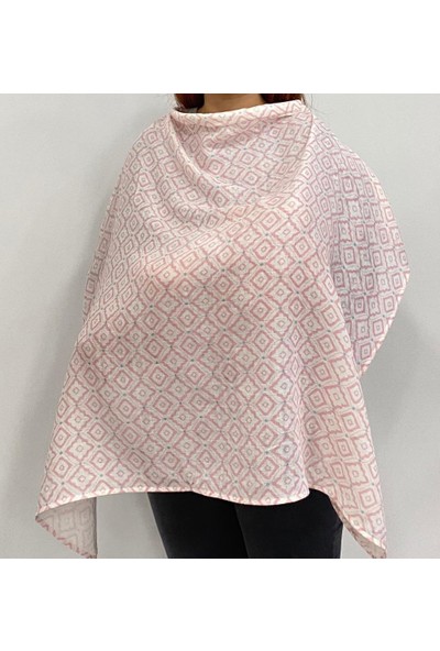 Myquala Pembe Desenli Müslin Emzirme Örtüsü