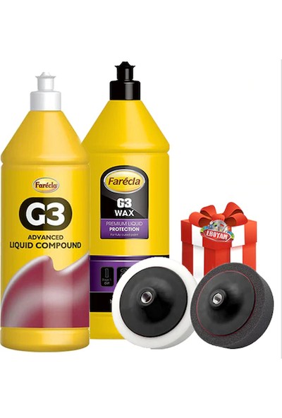 Farecla G3 Pasta 1 Litre + G3 Wax Cila 1 Litre+Sünger Farecla G3 Pasta 1 Litre + G3 Wax Cila 1 Litre+Sünger