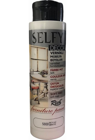 Rich Selfy Decor Vernikli Boya 500 cc - Beyaz 5800