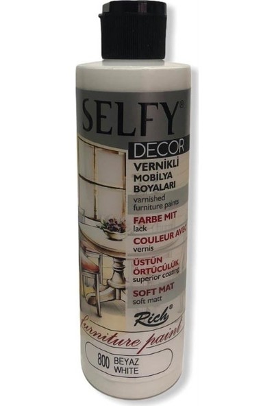 Rich Selfy Decor Vernikli Boya 240 cc - Beyaz 800