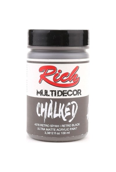 Rich Multi Decor Chalked Akrilik Boya 100 cc Retro Siyah 4578 Rich Multi Decor Chalked Akrilik Boya 100 cc Retro Siyah 4578