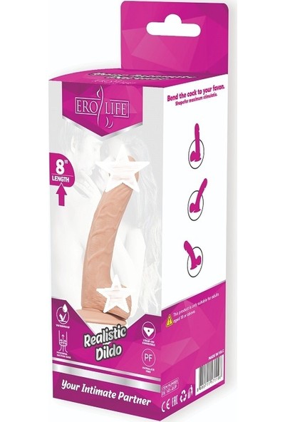 Erolife Ten Dokusunda 20 cm Testisli Gerçekçi Yumuşak Realistik Vantuzlu Dildo Penis Erolife Ten Dokusunda 20 cm Testisli Gerçekçi Yumuşak Realistik Vantuzlu Dildo Penis