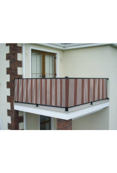 Ceylan Home Balkon Demiri Perdesi Bağcıklı Kahverengi 250X80 Ince Ceylan Home Balkon Demiri Perdesi Bağcıklı Kahverengi 250X80 Ince