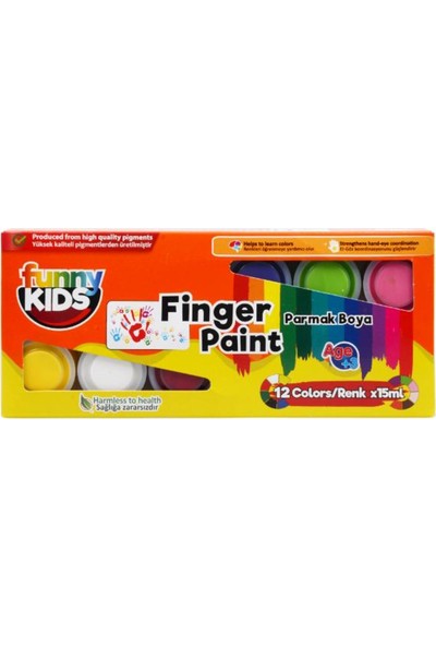 Rich Funny Kids Parmak Boyası Seti 12 x 15 ml Rich Funny Kids Parmak Boyası Seti 12 x 15 ml