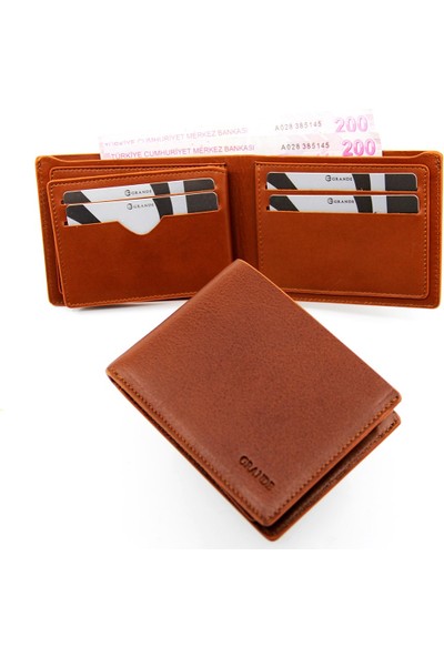 Grande Erkek Taba Deri Cüzdan