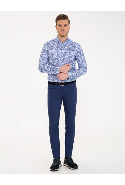 Pierre Cardin Erkek Indigo Slim Fit Chino Pantolon 50234042-VR028 Pierre Cardin Erkek Indigo Slim Fit Chino Pantolon 50234042-VR028