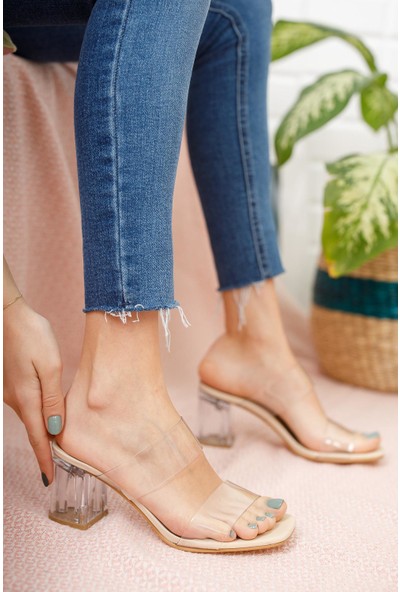 Moda Değirmeni Kadın Şeffaf Topuklu Ayakkabı MD1050-119-0001