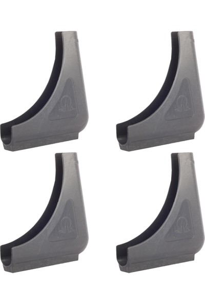 Adem Koç Plastik 25 x 50 V Takoz Okul Sırası Pabucu Siyah (4 Adet)