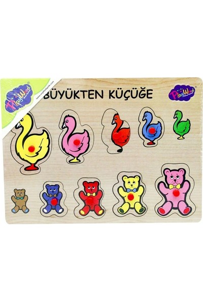 Play Wood Ahşap Tutmalı Büyükten Küçüğe Puzzle Play Wood Ahşap Tutmalı Büyükten Küçüğe Puzzle