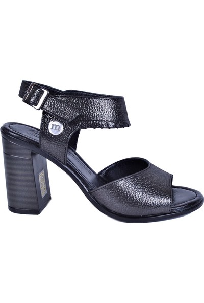 Mammamia Siyah Kadın Deri Sandalet 1120