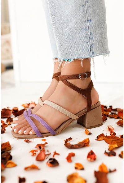 Ashley Yılan Taba Alçak Topuklu Sandalet