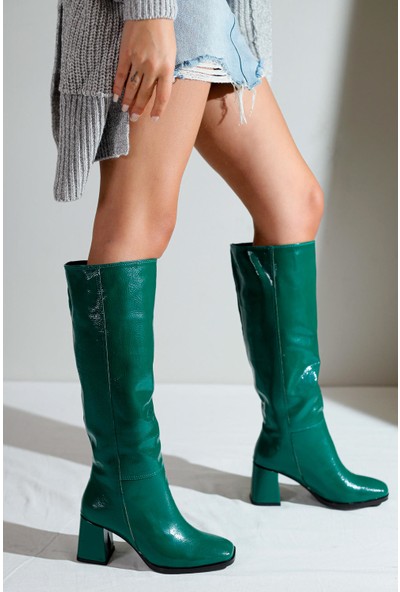 Avery Topuklu Dizaltı Çekme Çizme