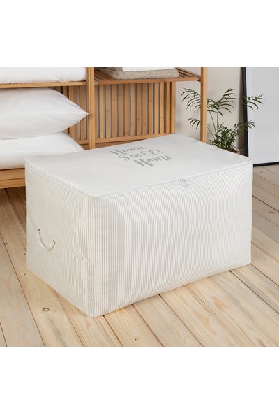 Ocean Home Mega Boy Gri Çizgili Home Sweet Home Baskılı Hurç // 74X46X46