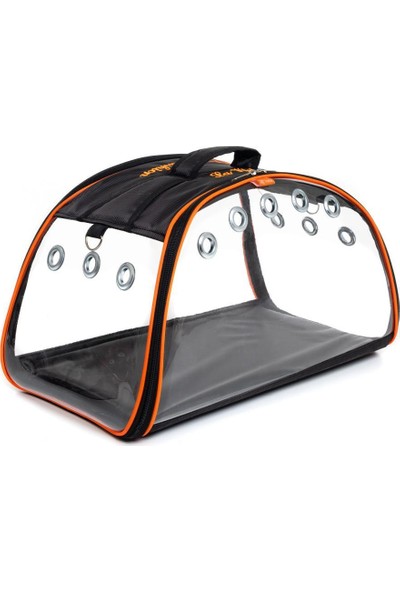 Bebebebek Şeffaf Ufo Modeli Kedi Taşıma Çantası Siyah