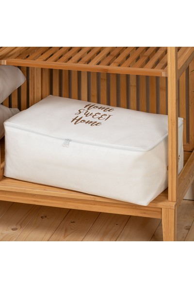 Ocean Home Orta Boy Beyaz Renk Home Sweet Home Baskılı Hurç // 52X28X21 Ocean Home Orta Boy Beyaz Renk Home Sweet Home Baskılı Hurç // 52X28X21