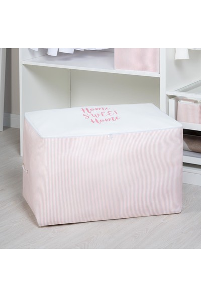 Ocean Home Mega Boy Pembe Çizgili Home Sweet Home Baskılı Hurç // 74X46X46 Ocean Home Mega Boy Pembe Çizgili Home Sweet Home Baskılı Hurç // 74X46X46