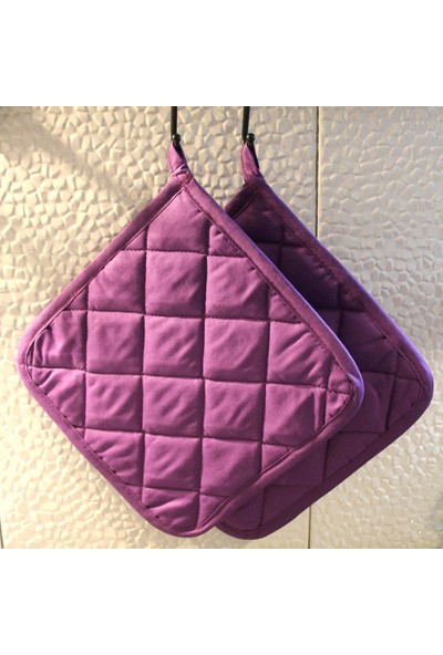 Dede Ev Tekstil 2’li 24 x 24 cm Kumaş Tutacak & Nihale